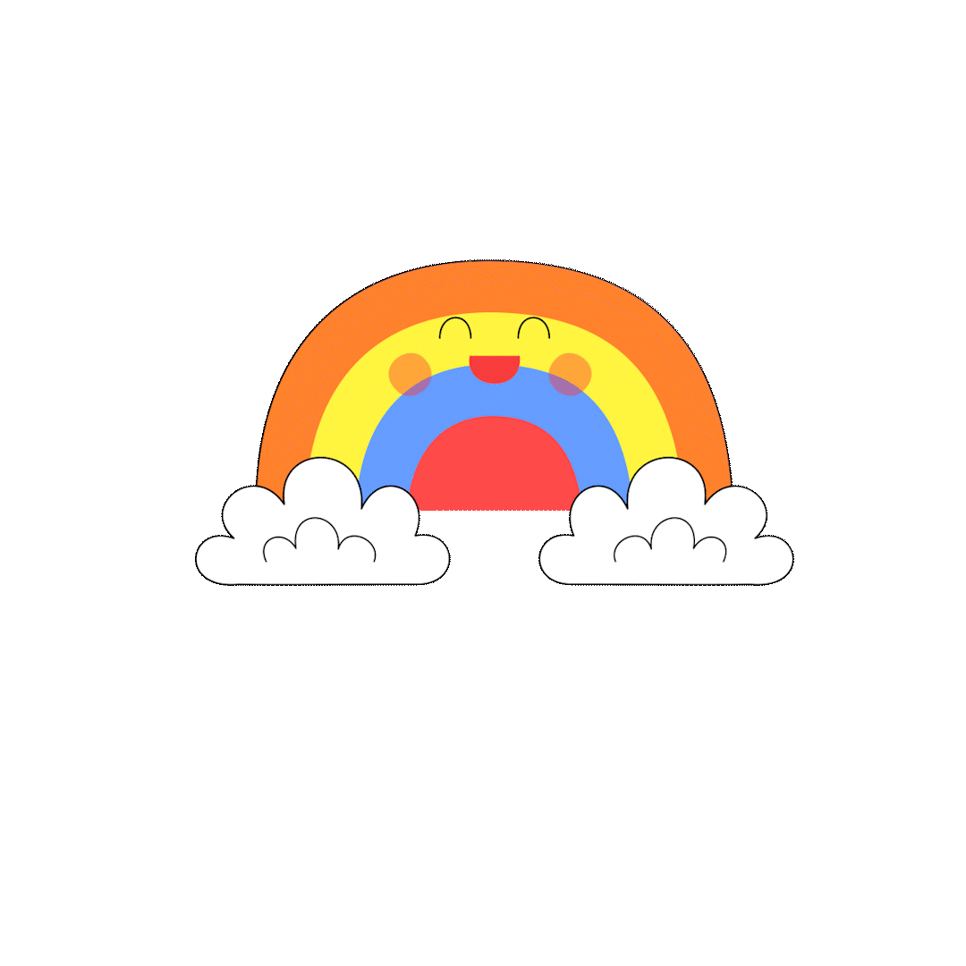 Dancing rainbow clouds smiley - Elements | CandyMustache